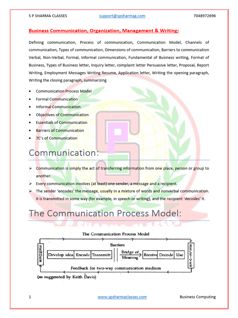 1-Business Communication | PDF | Communication | Nonverbal Communication