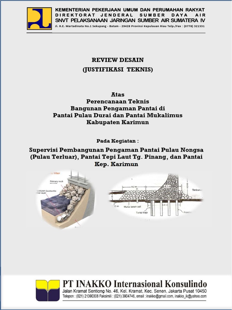 Justek-Perencanaan Teknis Bangunan Pengaman Pantai Di Durai Mukalimus | PDF