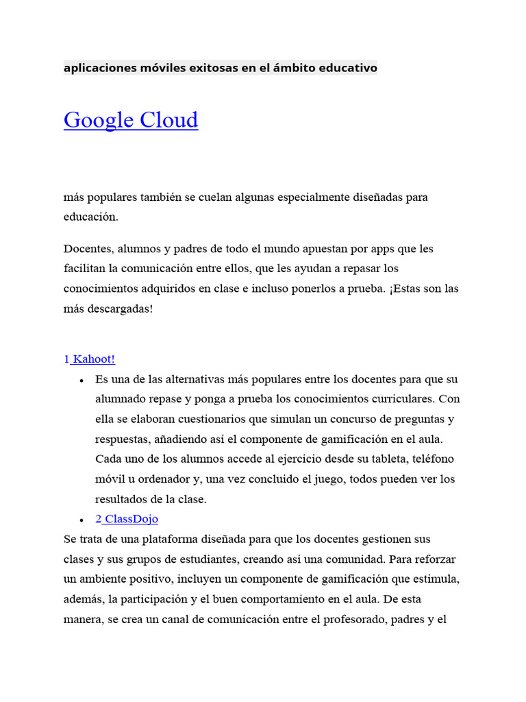 Aplicaciones Móviles Exitosas En El Ámbito Educativo Pdf Aprendizaje Modificación De 