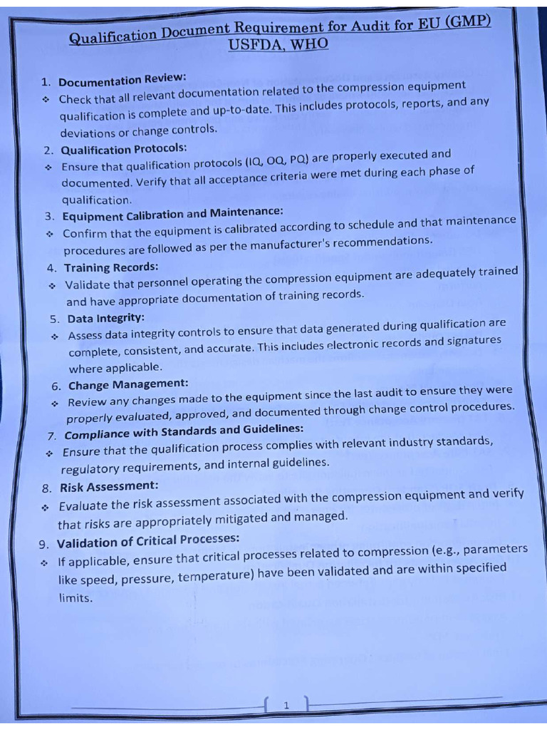 Qualification Documents For Regulatory Approval | PDF