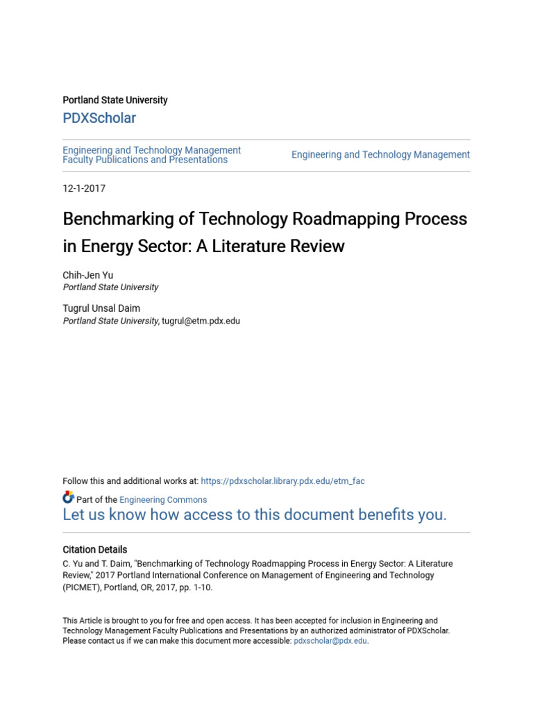 Benchmarking of Technology Roadmapping Process in Energy Sector | PDF ...