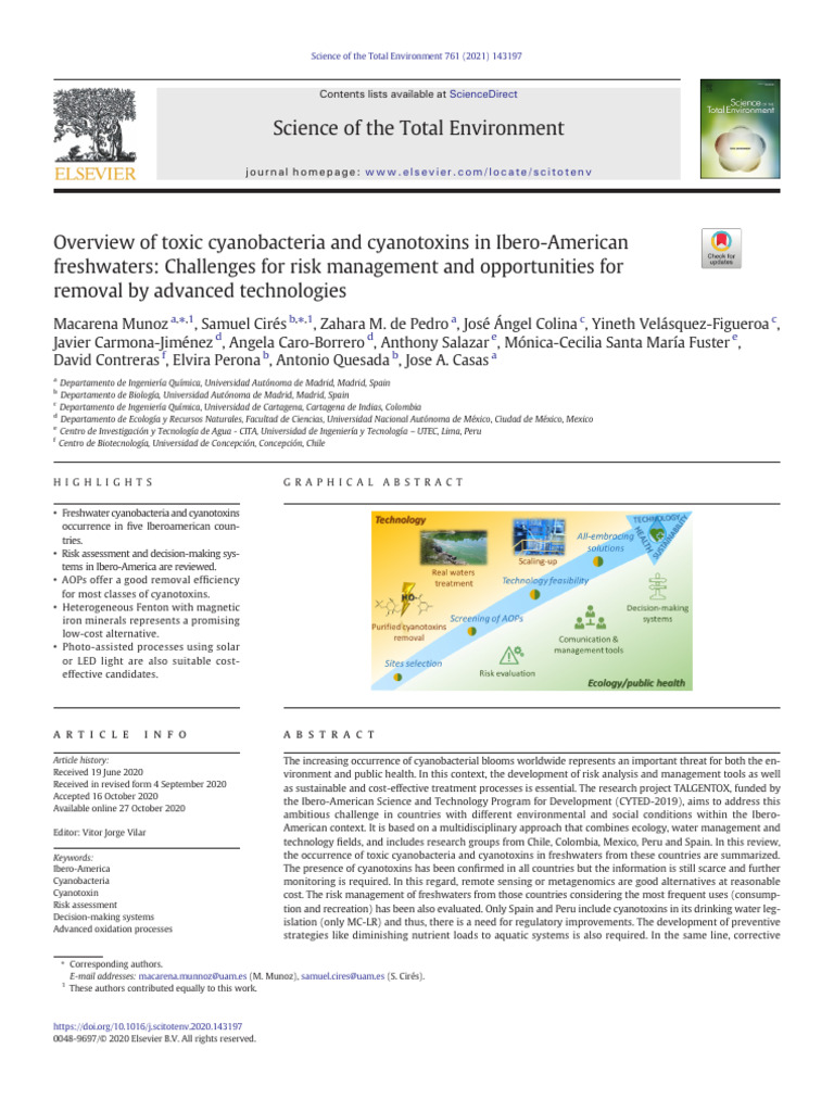 Overview of Toxic Cyanobacteria and Cyanotoxins in Ibero-American Freshwaters | PDF | Cyanobacteria