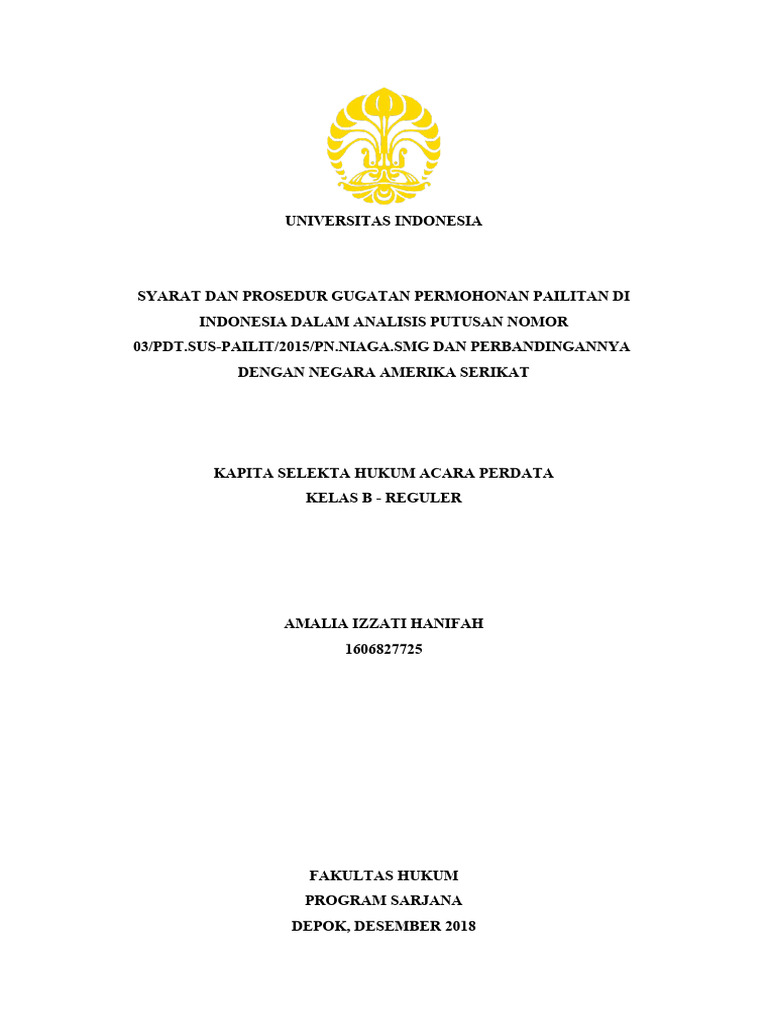 Syarat dan Prosedur Gugatan Permohonan Pailit Di Indonesia Dalam ... Syarat dan Prosedur Gugatan Permohonan Pailit Di Indonesia Dalam ...