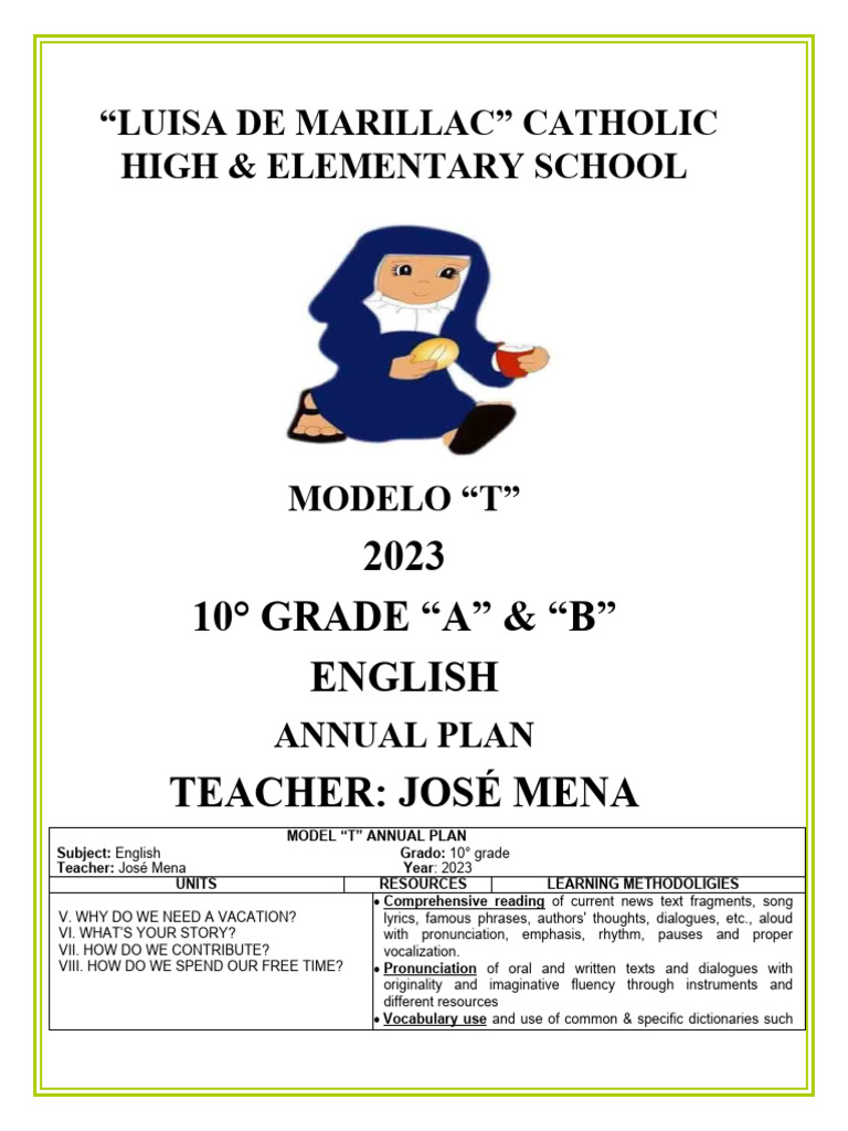 10th Grade English Annual Plan 2023 | PDF | Reading Comprehension ...