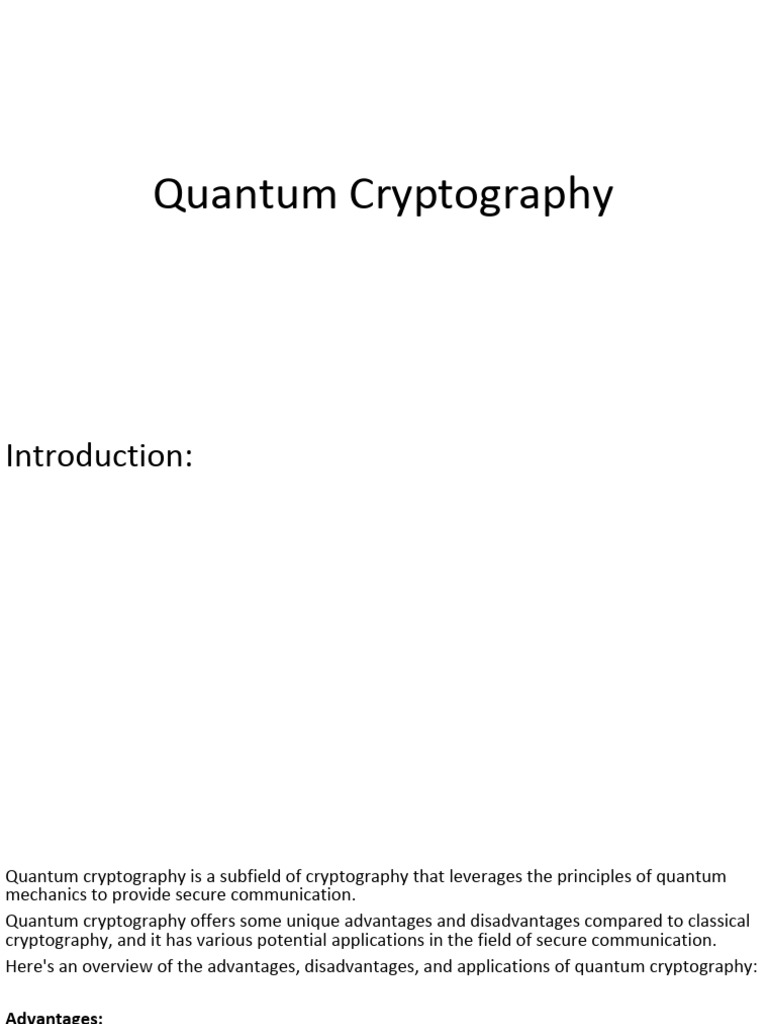 Quantum Cryptography | PDF | Cryptography | Security