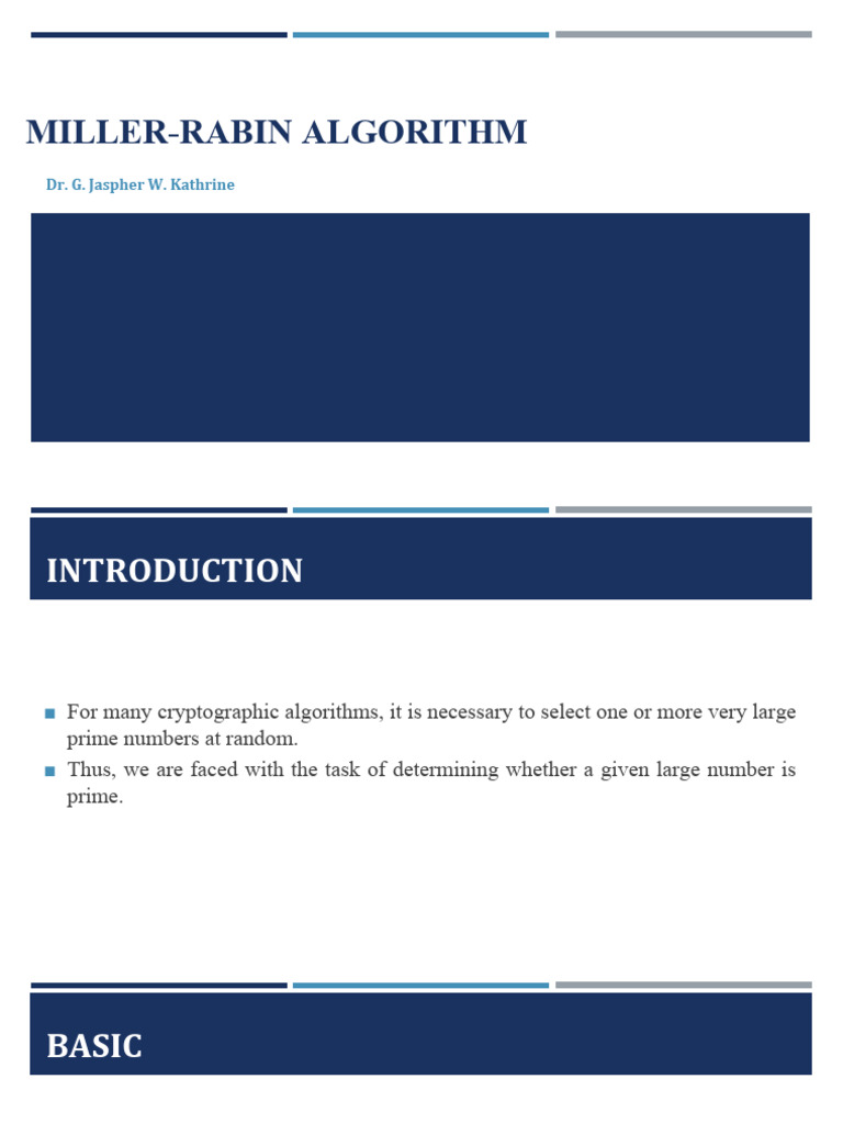 Miller-Rabin Algorithm | PDF