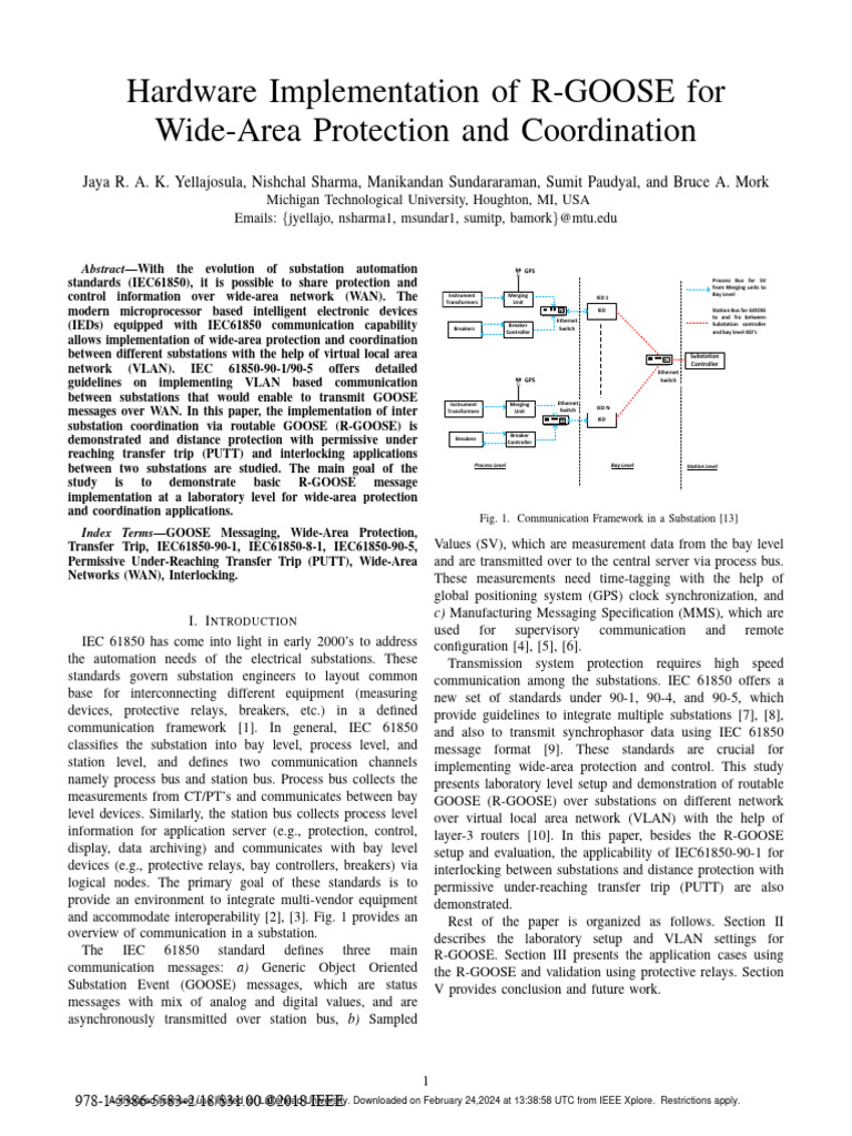 Hardware Implementation of R-Goose For Wide-Area Protection and ...