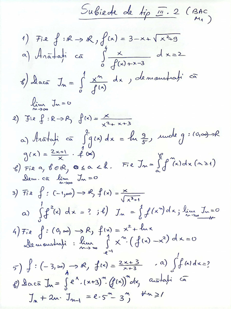Subiecte Tip III 2 Bac M1 | PDF