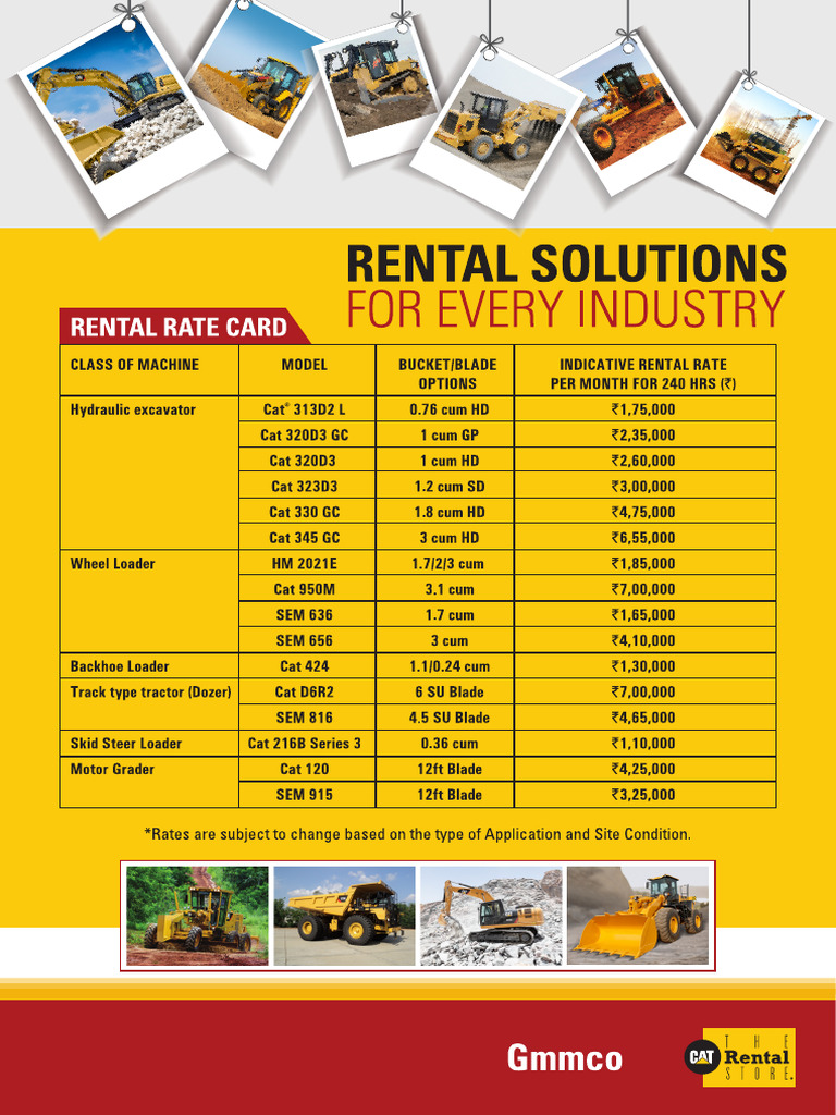 Rental rate card - New Rates - CHigh Res | PDF