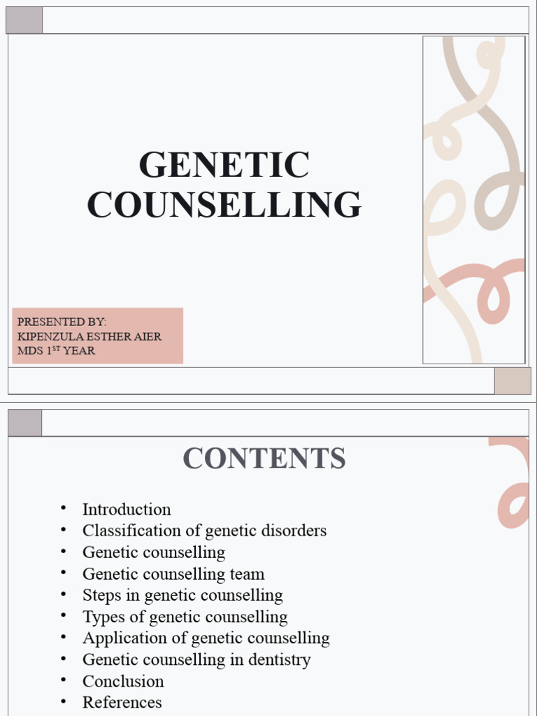 Types of Genetic Counselling Explained | PDF | Genetic Disorder ...