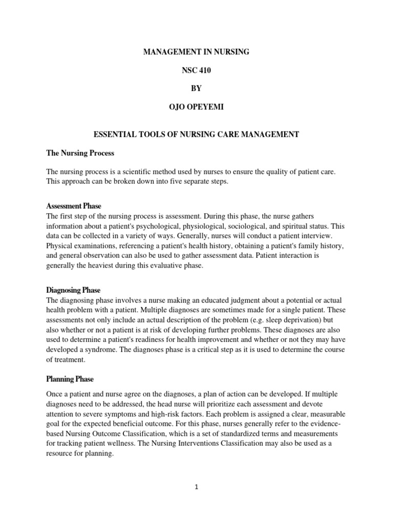 Nursing Management NSC 410 | PDF | Nursing | Audit