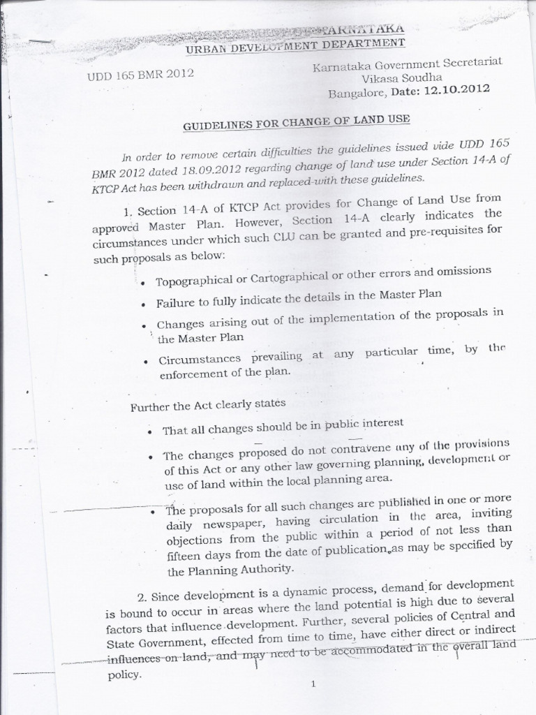 Guidelines For Change of Land Use | PDF
