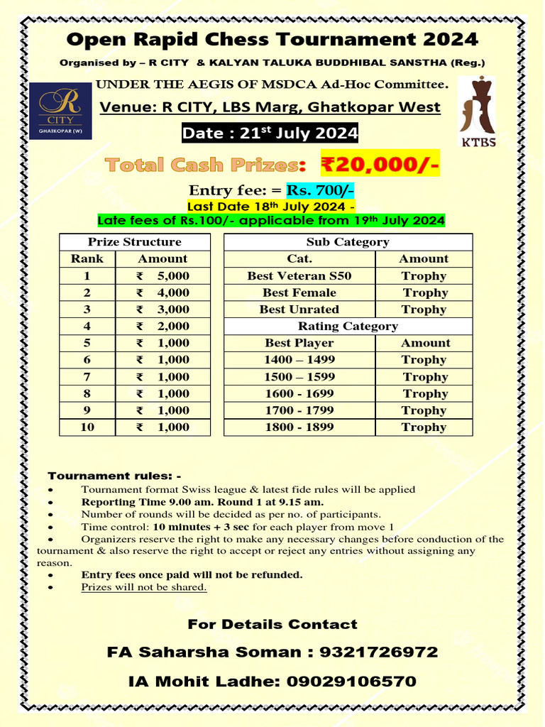 Open & Blitz Tournament | PDF | Abstract Strategy Games | Sports