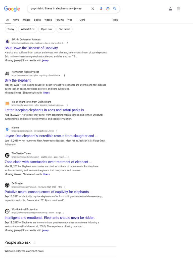 Psychiatric Illness in Elephants New Jersey | PDF | Zoo | Elephant