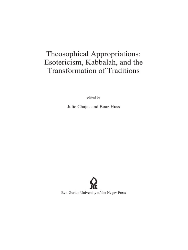 Theosophical_Appropriations_Esotericism | Download Free PDF | Theosophy | Kabbalah