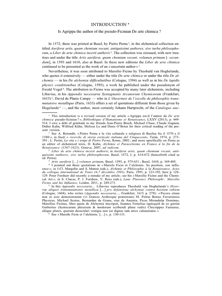 Is Agrippa The Author of The Pseudo Fic | PDF | Soul | Aristotle