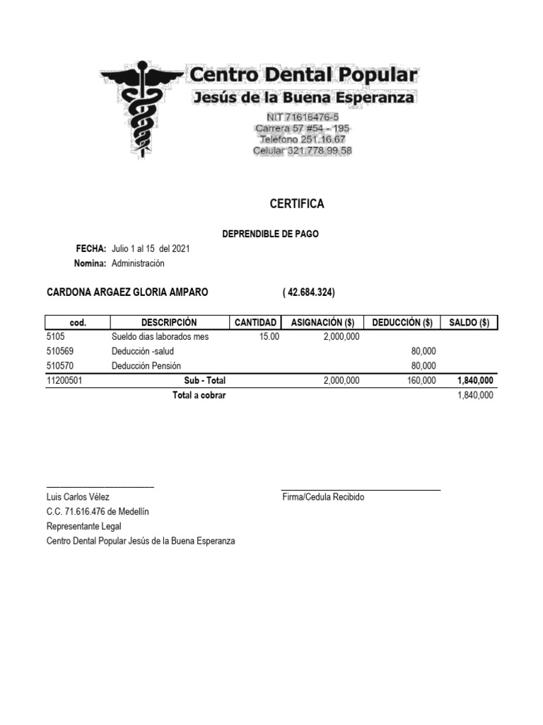 Nomina 2.1 | PDF | Finanzas y dinero