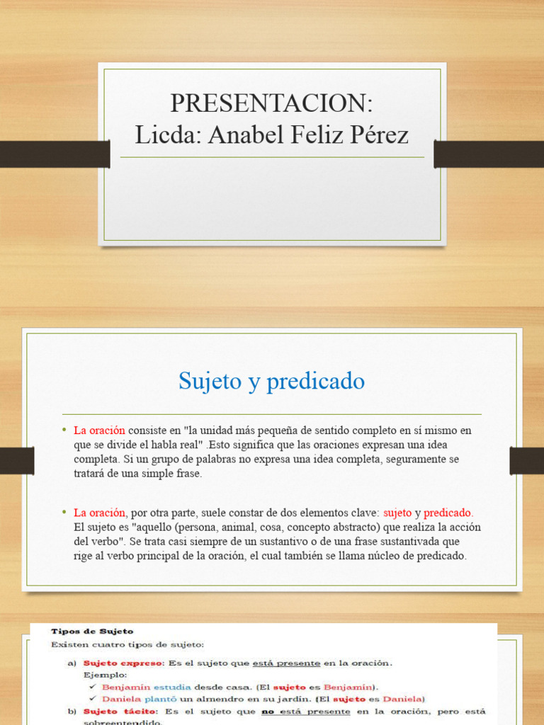 Sujeto y Predicado | PDF | Asunto (gramática) | Predicado (Gramática)