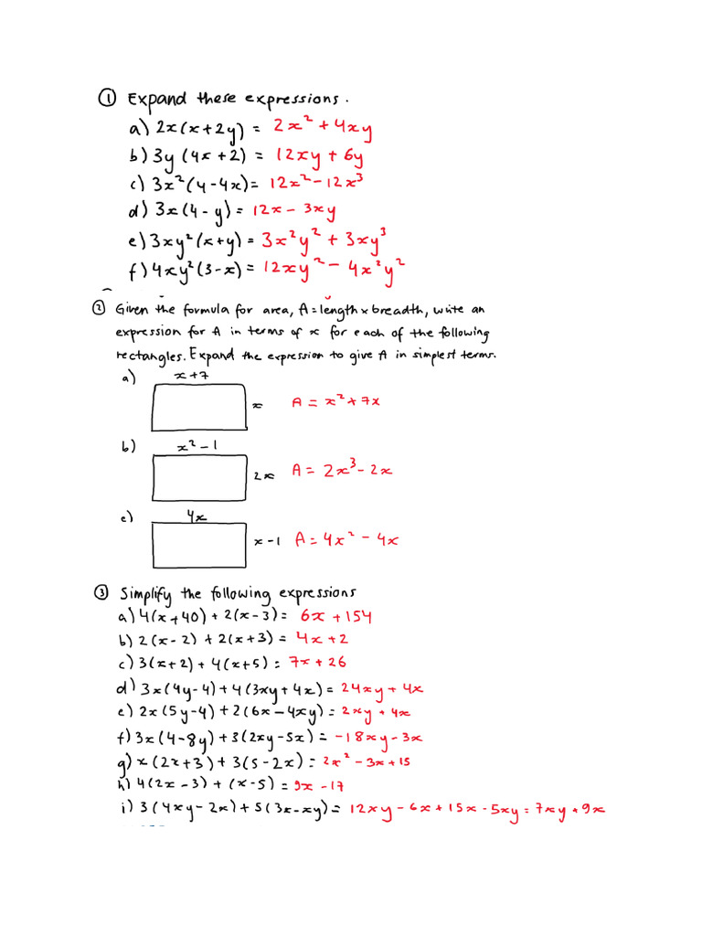 Algebra Practice | PDF