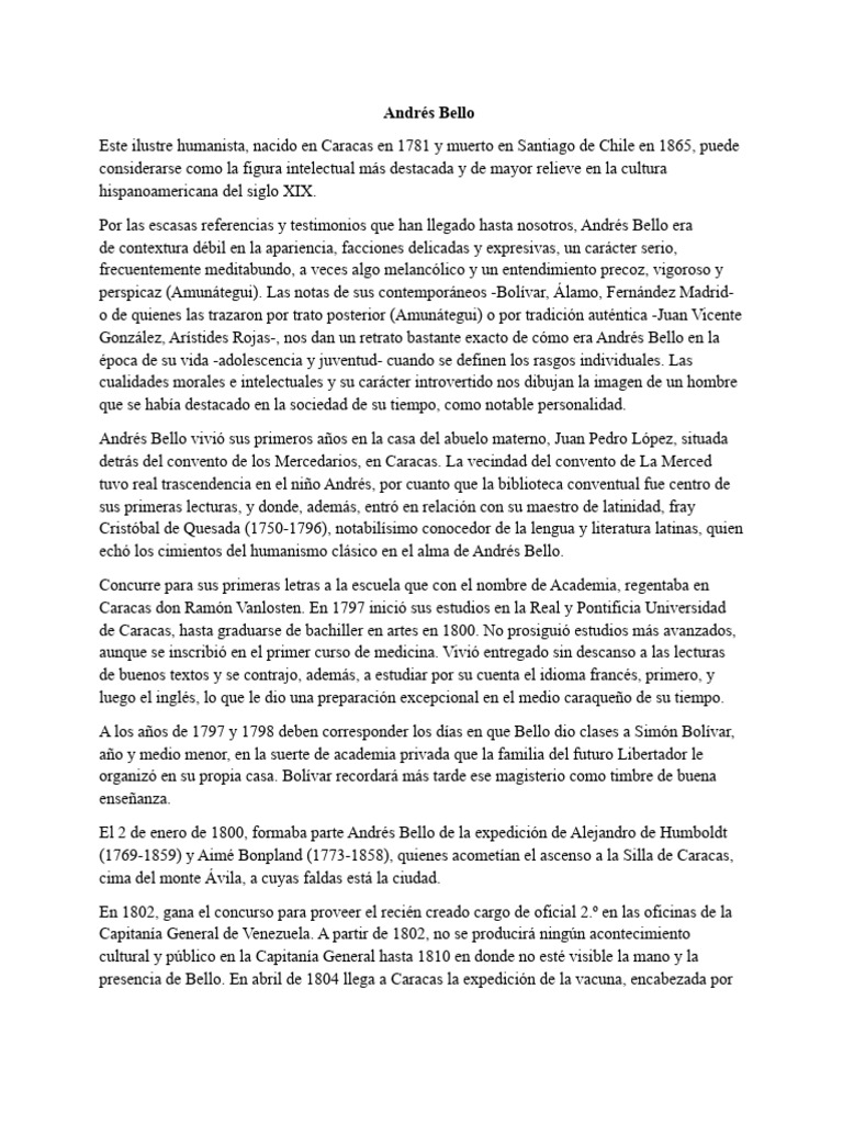 Andres Bello Latino | PDF | Clásicos