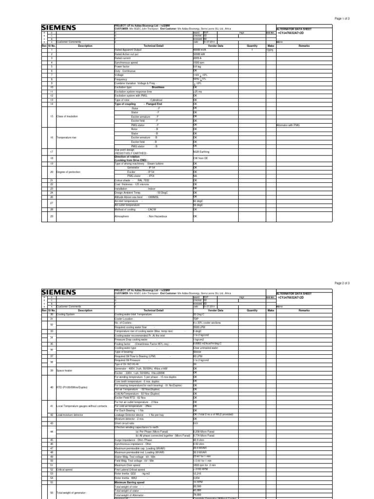 Generator Rectance and Time Constant Details | PDF | Electrical ...