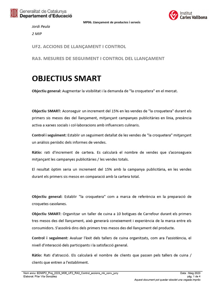 EDMIP2 Proj 2223 M06 UF2 RA3 Control Accions MK Conv Juny Jordipeula | PDF
