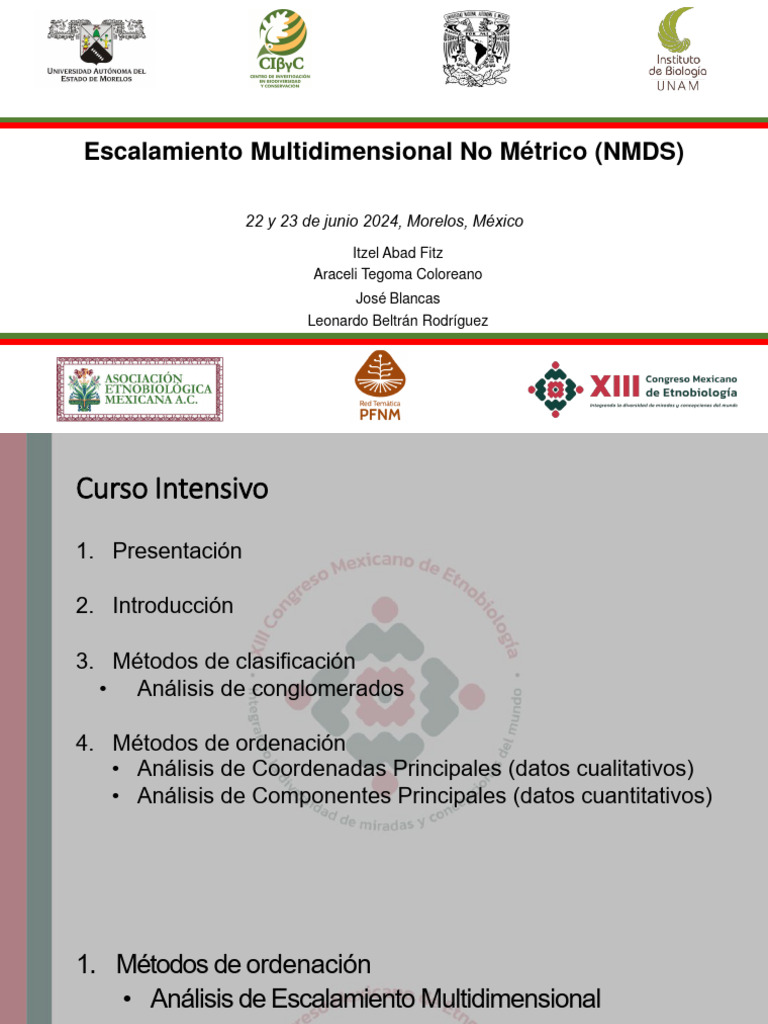 Escalamiento Multidimensional No Métrico (NMDS) | PDF | Análisis de regresión | Estadísticas ...