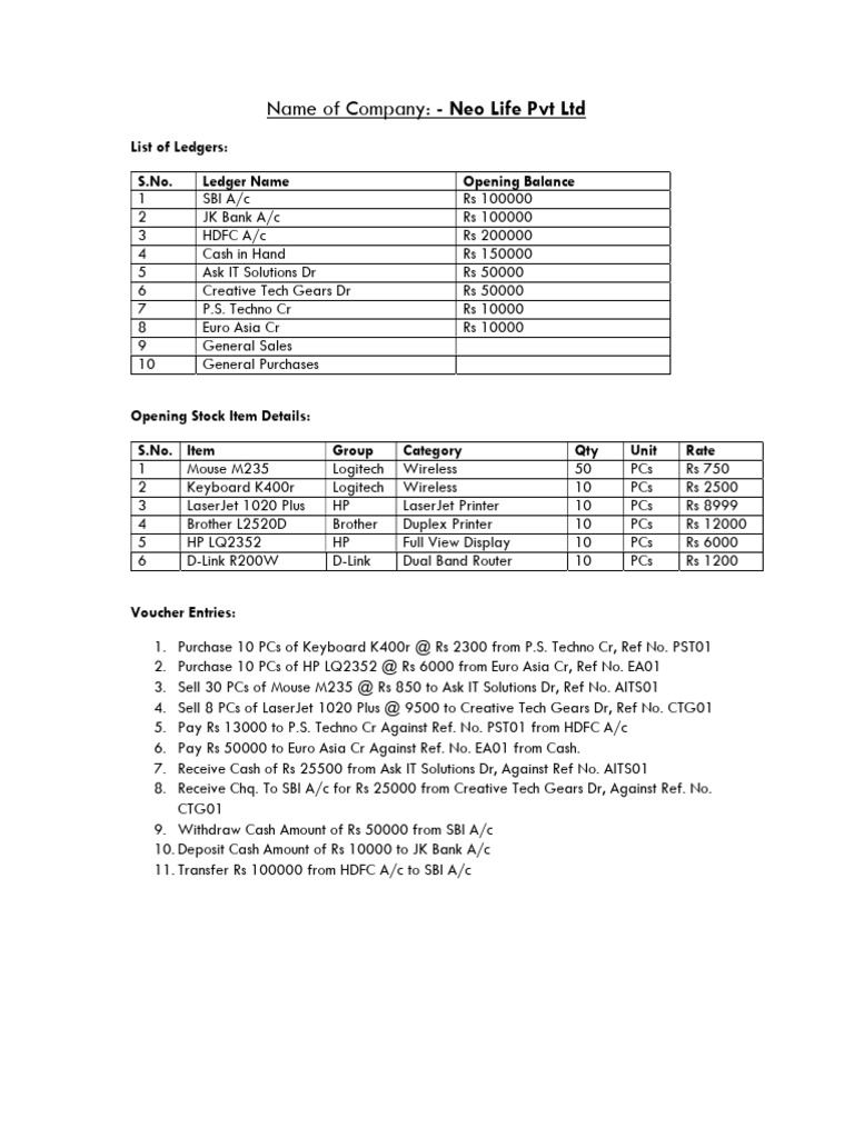 Tally Assignment | PDF
