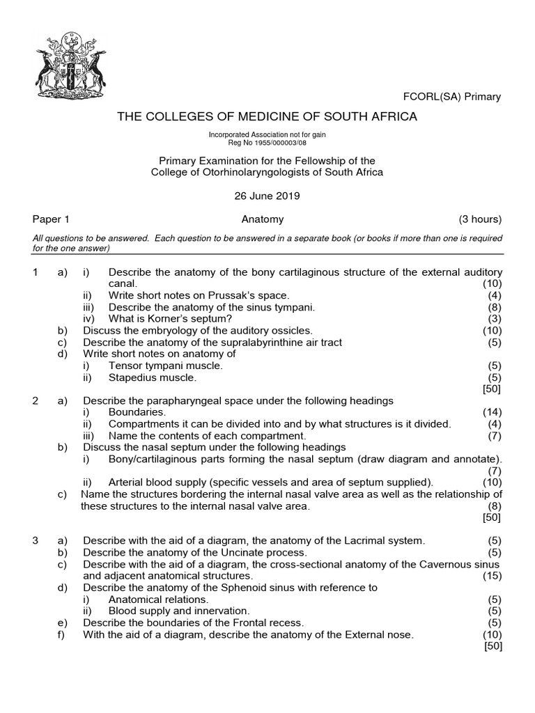 FCORLSA Primary Past Papers - 2019 2nd Semester 23-2-2024 | PDF | Ear ...