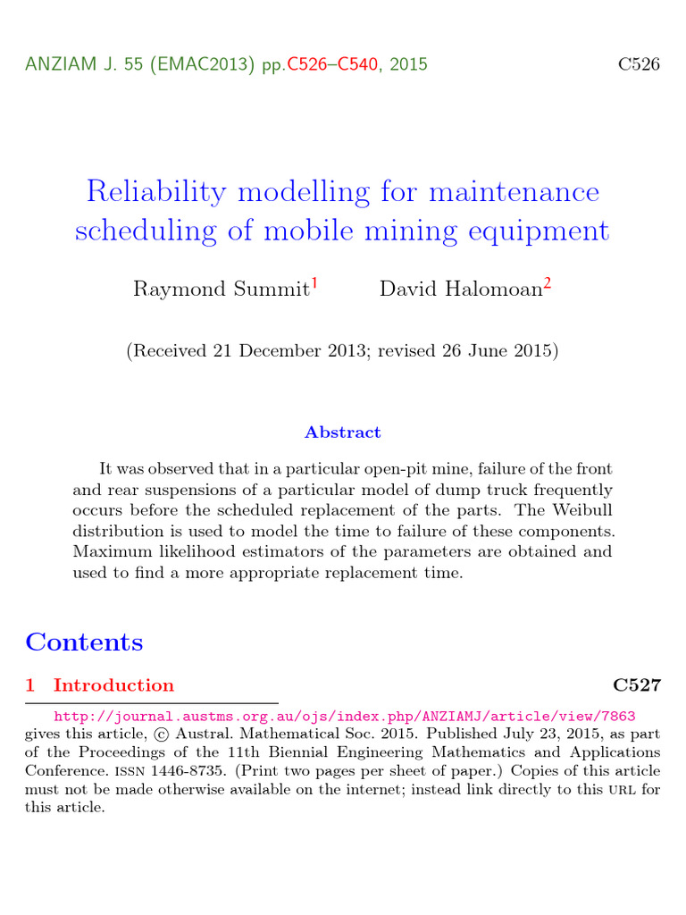 Reliability Dump Truck | PDF | Reliability Engineering | Mining