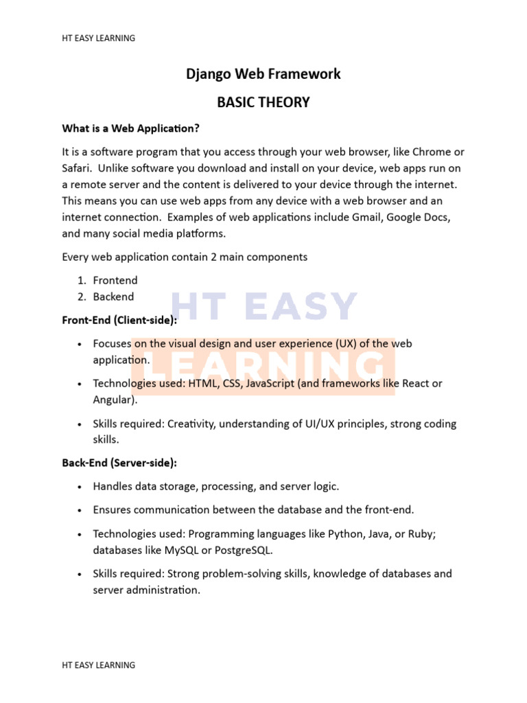 Django Introduction | PDF | World Wide Web | Internet & Web
