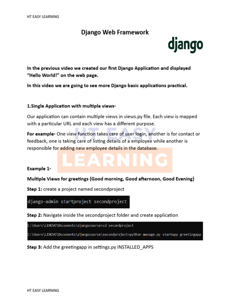 Practical Django Applications and Multiple Applications | PDF | Application Software | Computer ...