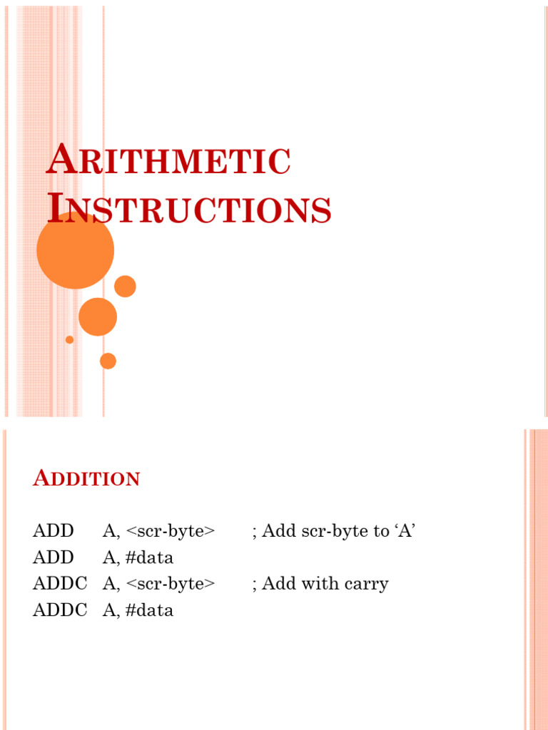 Arithmetic Instructions | PDF | Computer Architecture | Computer Engineering
