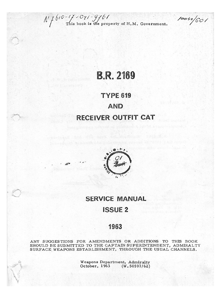 b.r.2169, Type 619 and Receiver Outfit Cat | PDF