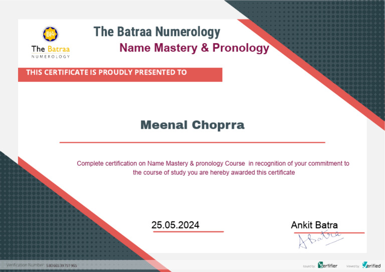 The Batraa Numerology: Name Mastery & Pronology | PDF