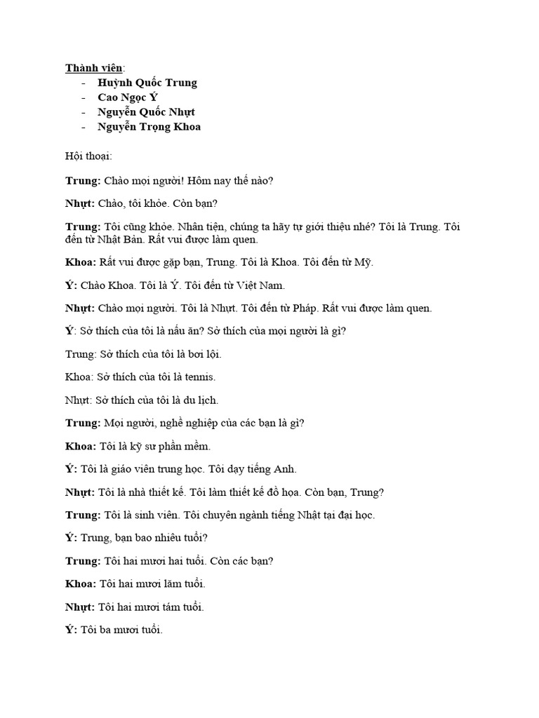 HỘI THOẠI JPD113 TIẾNG VIỆT | PDF