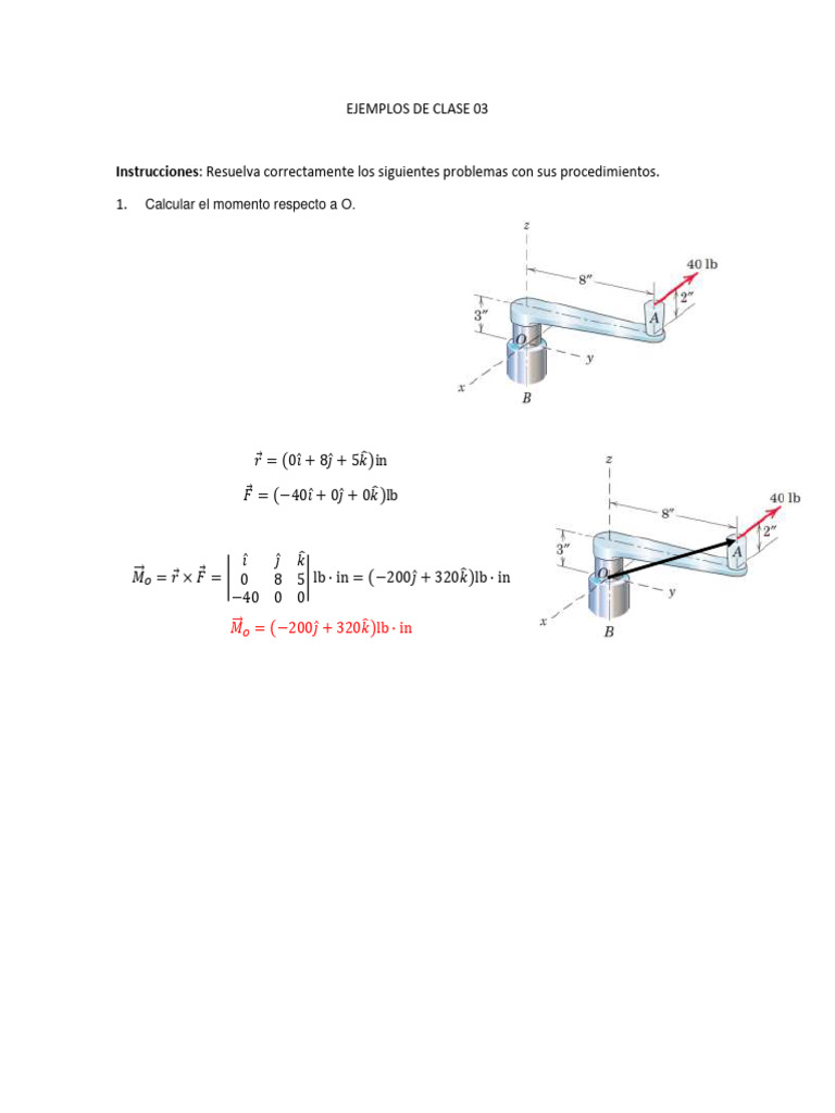 Estática Ejemplos Clase 03 Solución | PDF | Esfuerzo de torsión | Engranaje