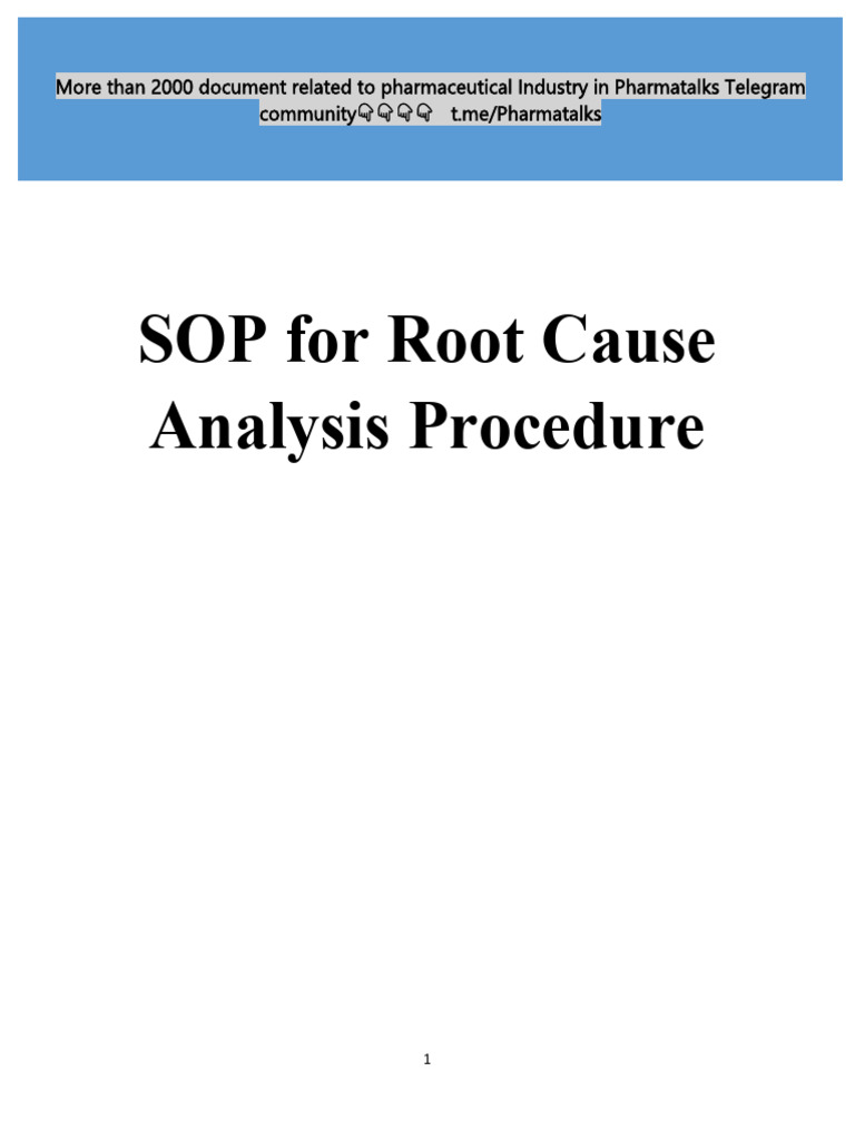Pharma RCA SOP Guide | PDF | Business | Technology & Engineering