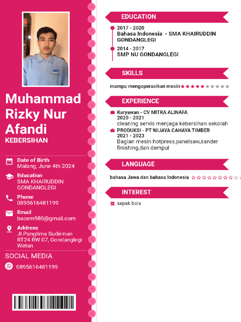 CV Rizky | PDF