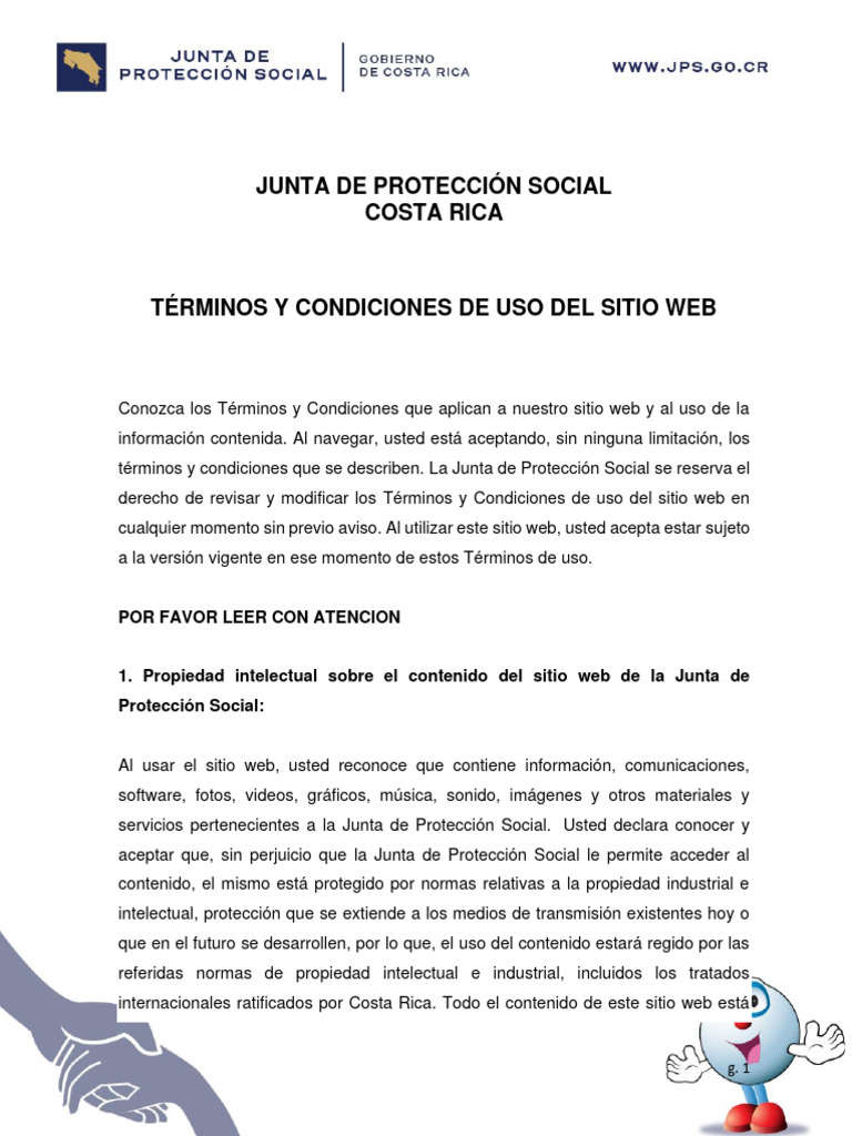 Términos y Condiciones JPS Costa Rica | PDF | Propiedad intelectual ...