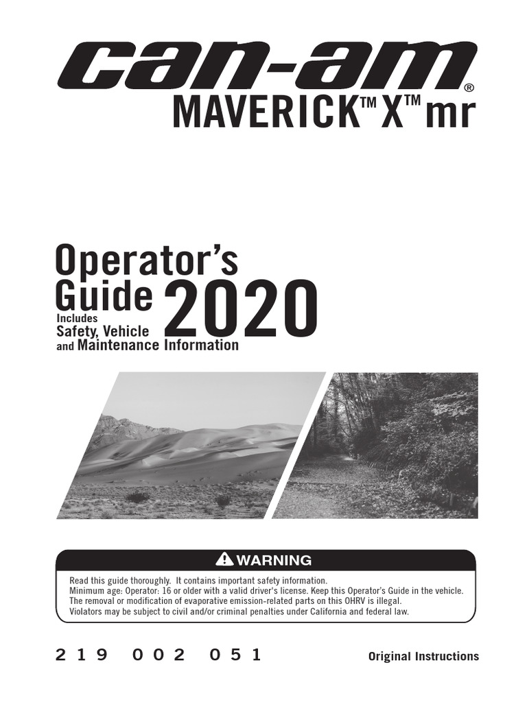 2020 Maverick X mr Operator's Guide | PDF | Exhaust Gas | Gasoline