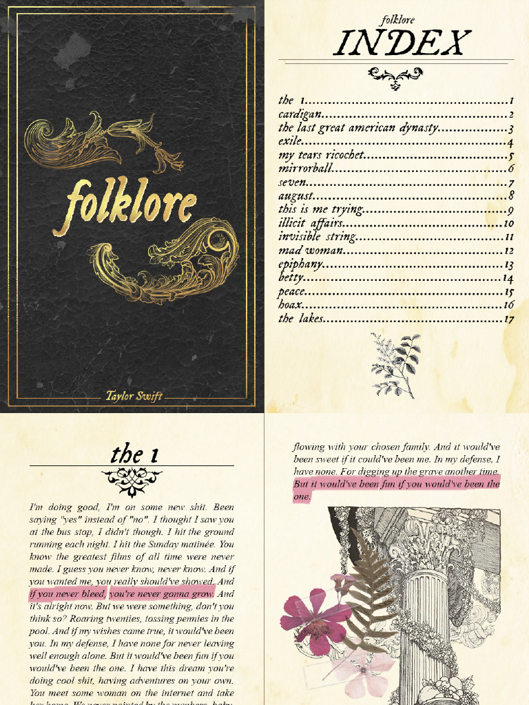 Folklore As An Old Storybook (Taylor Swift) | PDF