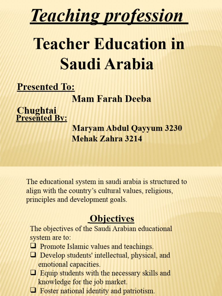 Teaching Profession (Saudi Arabia) | PDF | Academic Degree | Curriculum
