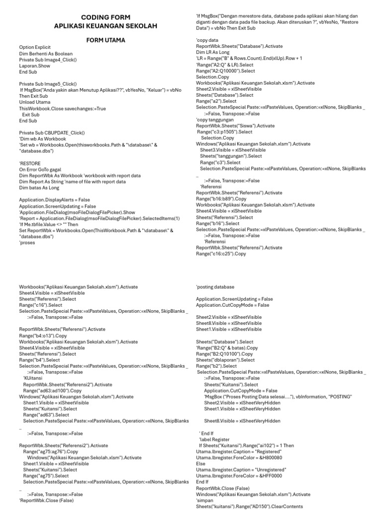 Coding Form Aplikasi Pembayaran | PDF | Utility Software | Information Technology Management
