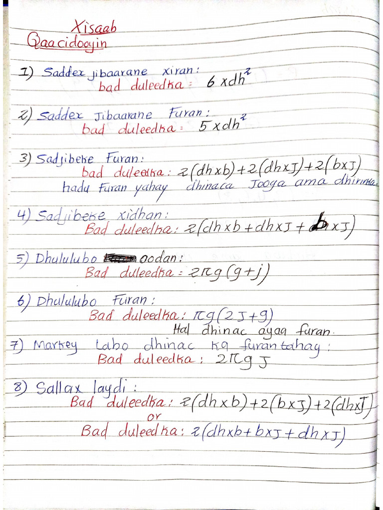Formula Xisaab | PDF