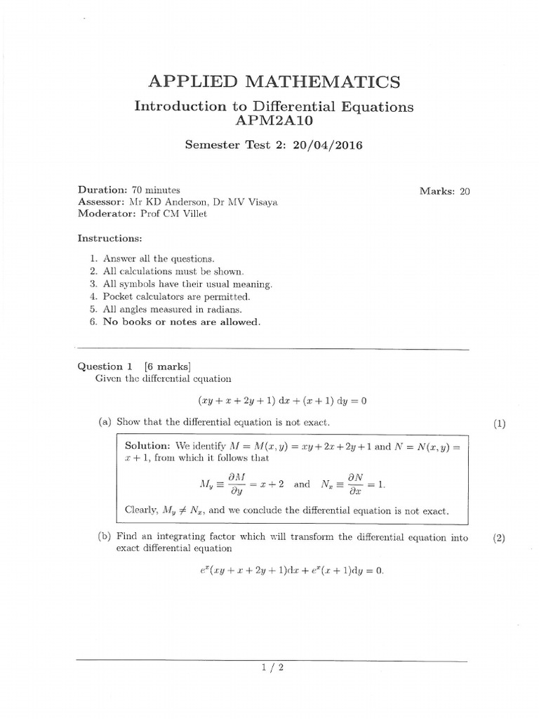 APM ST2 2016 Memo | PDF