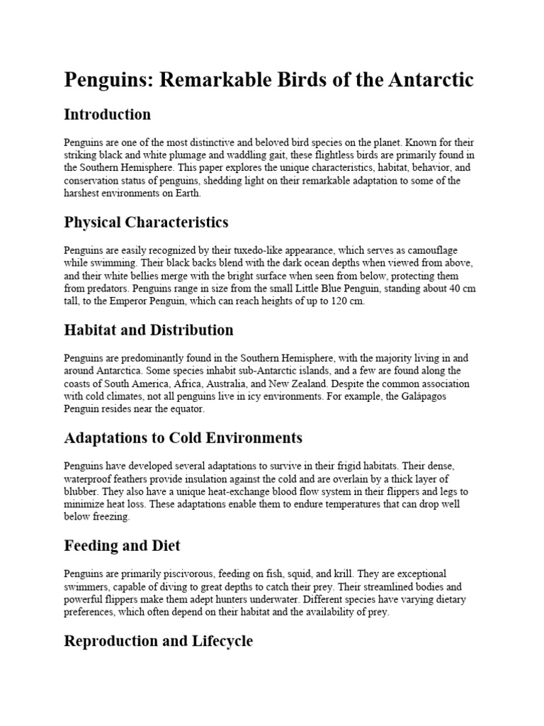 Penguins | PDF | Penguin | Ornithology