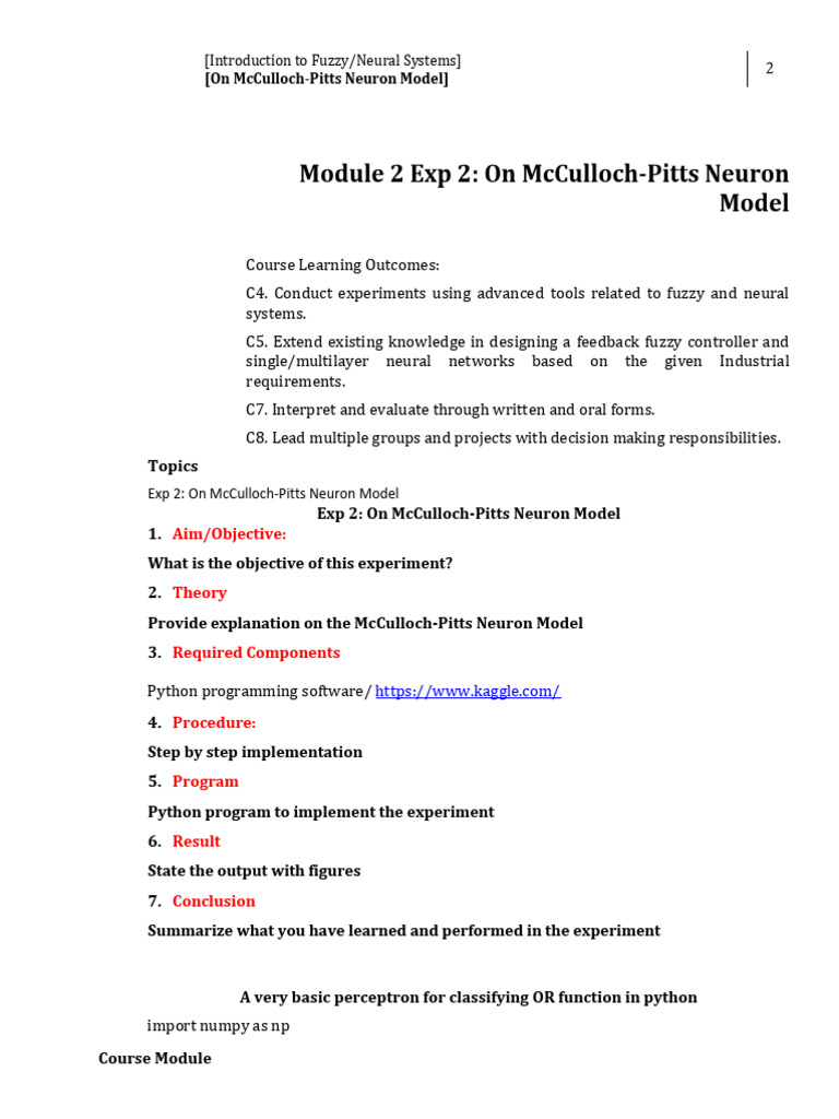Week 2 - Lab | PDF | Neuroscience | Artificial Intelligence