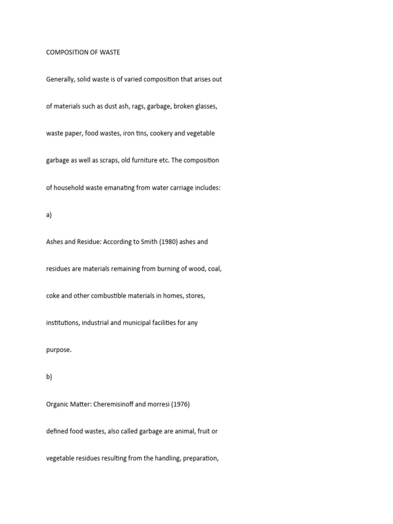 composition of solid waste | PDF | Waste | Municipal Solid Waste