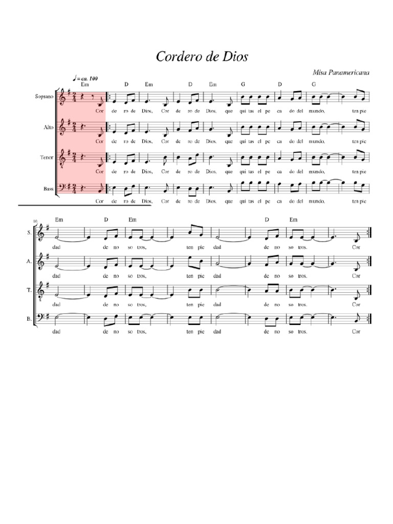 Misa Panamericana, Cordero | PDF